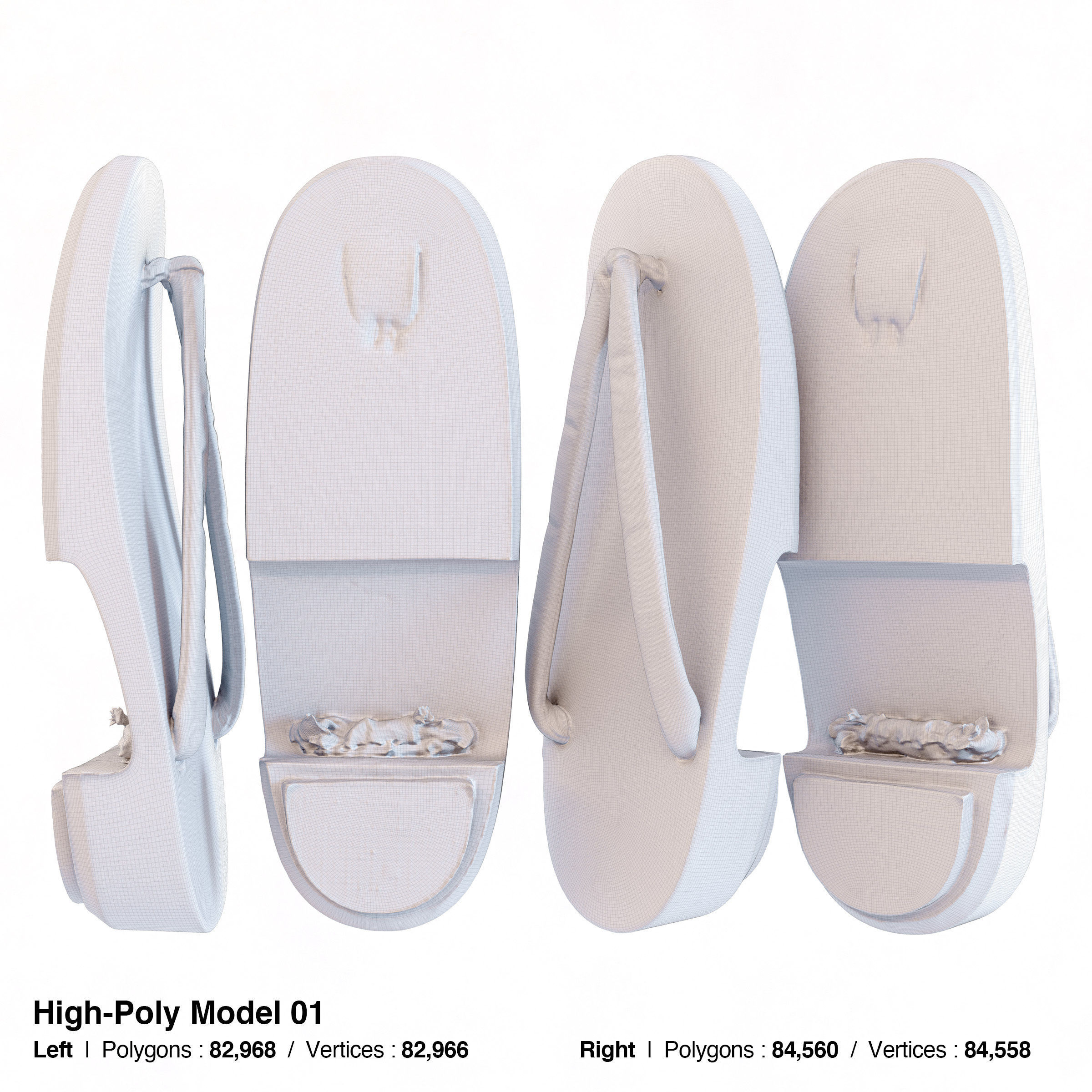 3D model Ukon Geta Set for Women - Japanese Wooden Clogs VR / AR / low ...