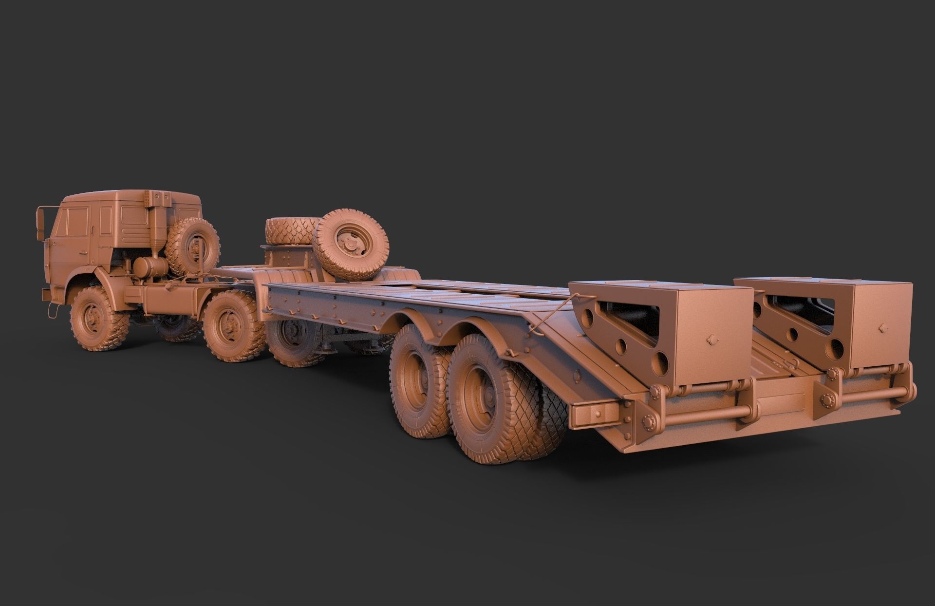 Kamaz 44100 with Trailer 3D model | CGTrader