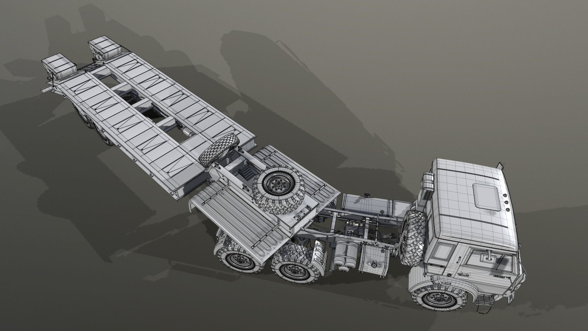 Kamaz 44100 with Trailer 3D model | CGTrader