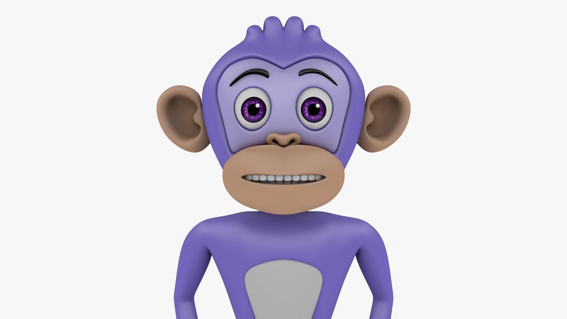 Monkey Cartoon Rig 3D 3D model rigged | CGTrader