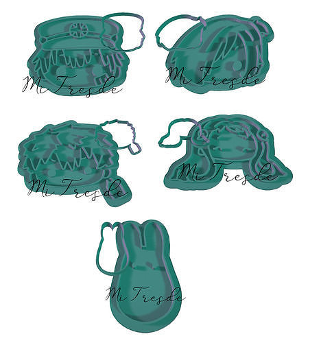 set hanako kun 5 cutters and markers 3D model | CGTrader