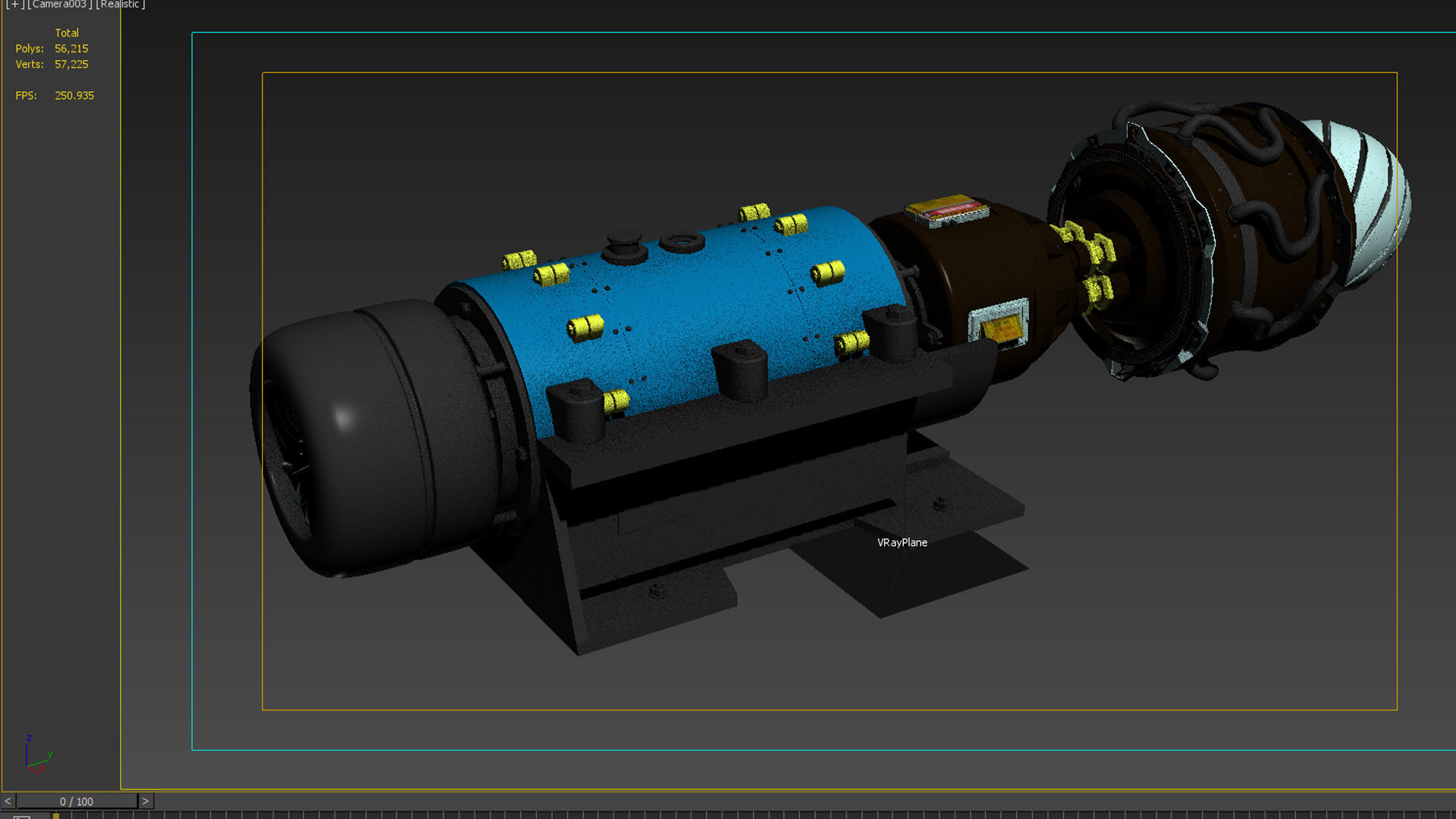 turbofan engine Falcon supersonic sectioned 3D model | CGTrader