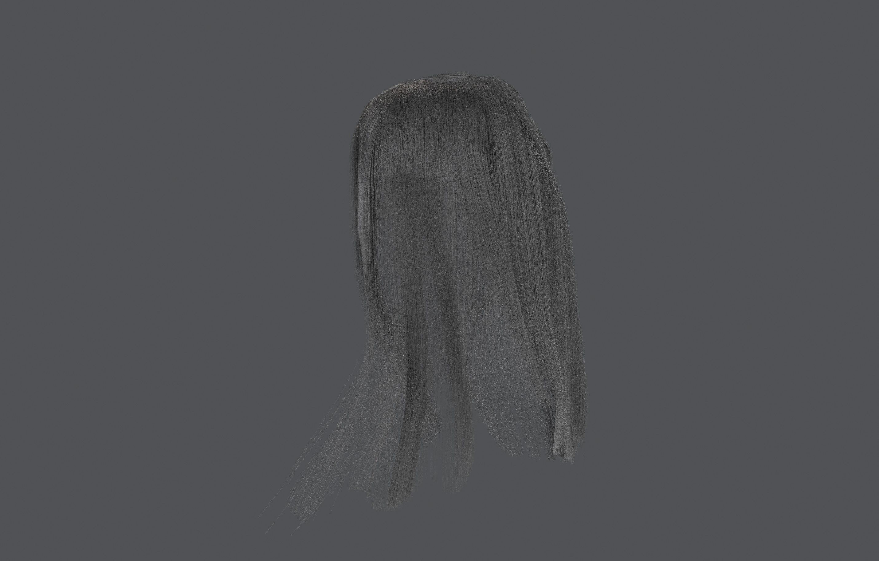 Gray womens hair 3D model | CGTrader