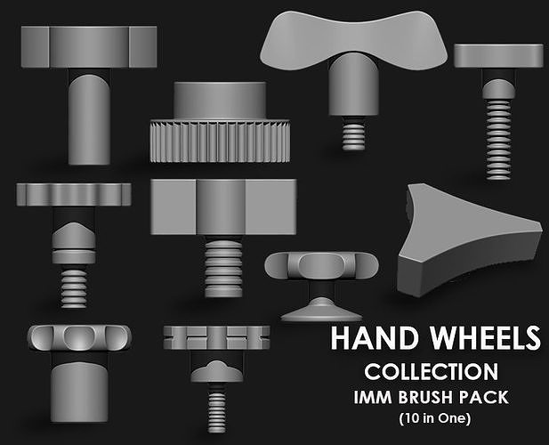 Hand Wheels Collection Imm Brush Pack 10 in one 3D model | CGTrader
