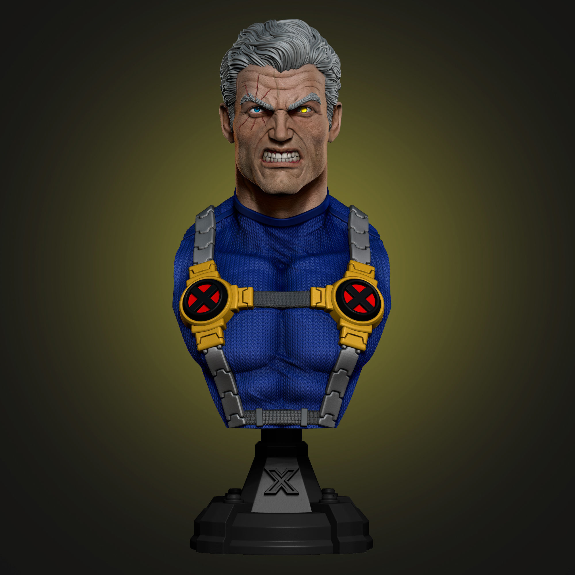 CABLE X- MEN BUST 3D model 3D printable | CGTrader
