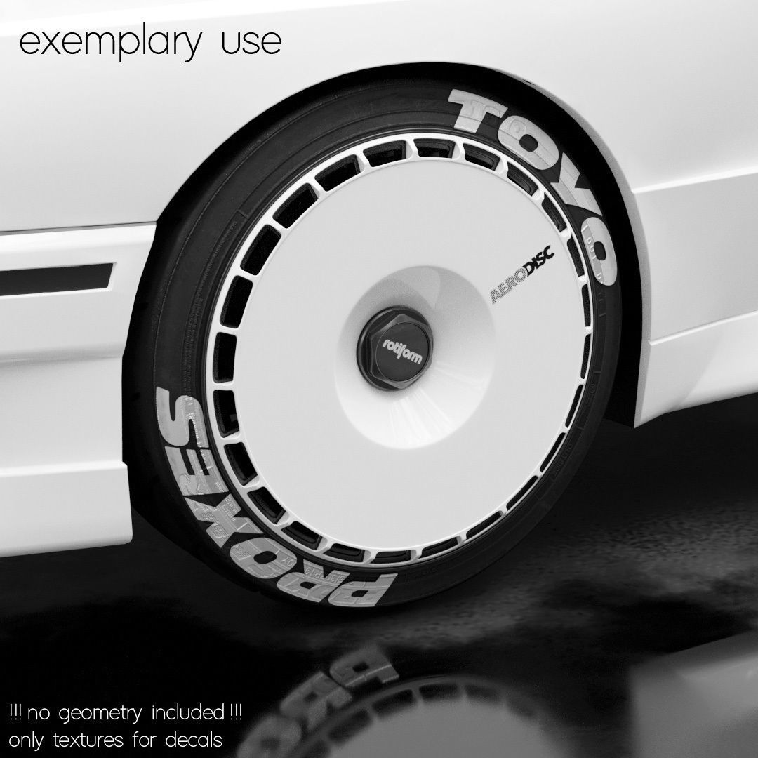 20x Toyo Tires tire sidewall 4K PNG decals Texture | CGTrader