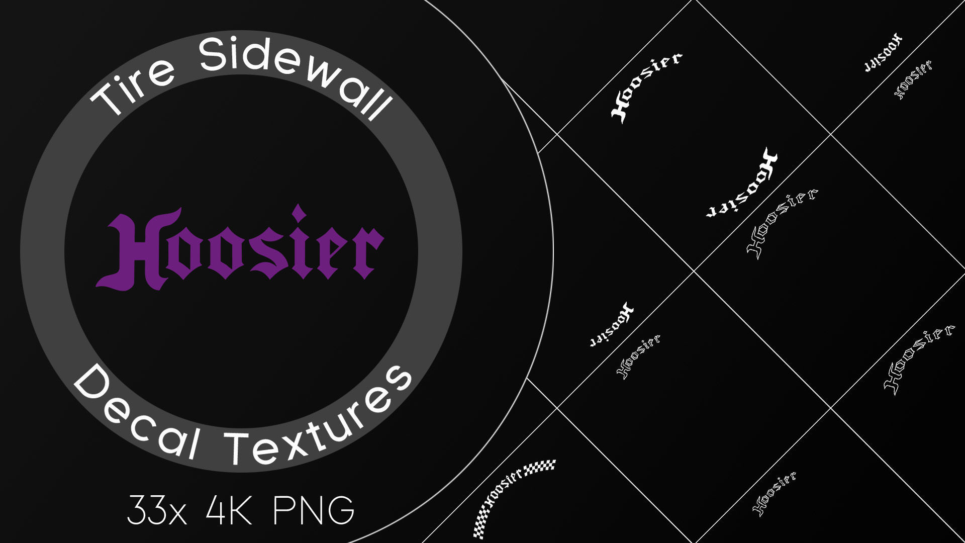 33x Hoosier Racing tire sidewall 4K PNG decals Texture | CGTrader