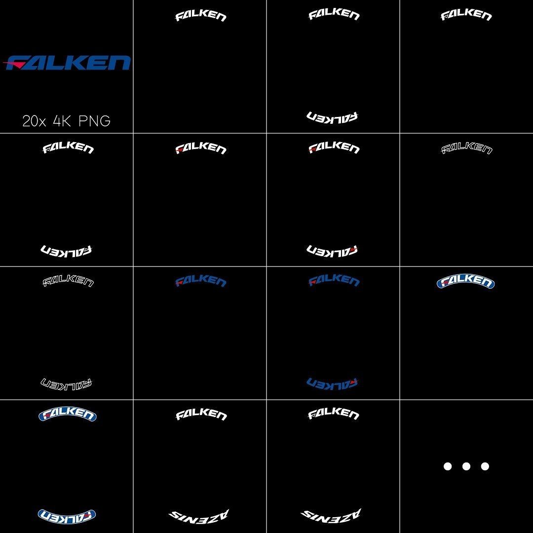 20x Falken tire sidewall 4K PNG decals Texture | CGTrader