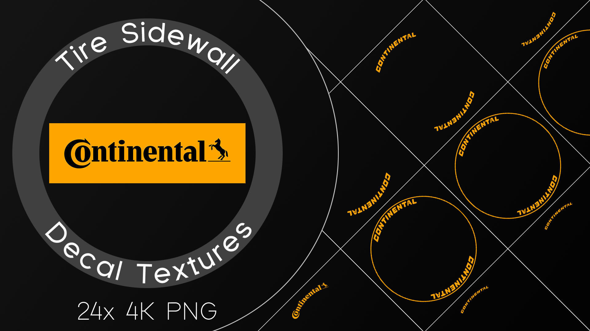 24x Continental tire sidewall 4K PNG decals Texture | CGTrader