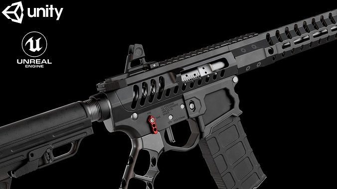 3D model Skeletonized AR-15 VR / AR / low-poly | CGTrader