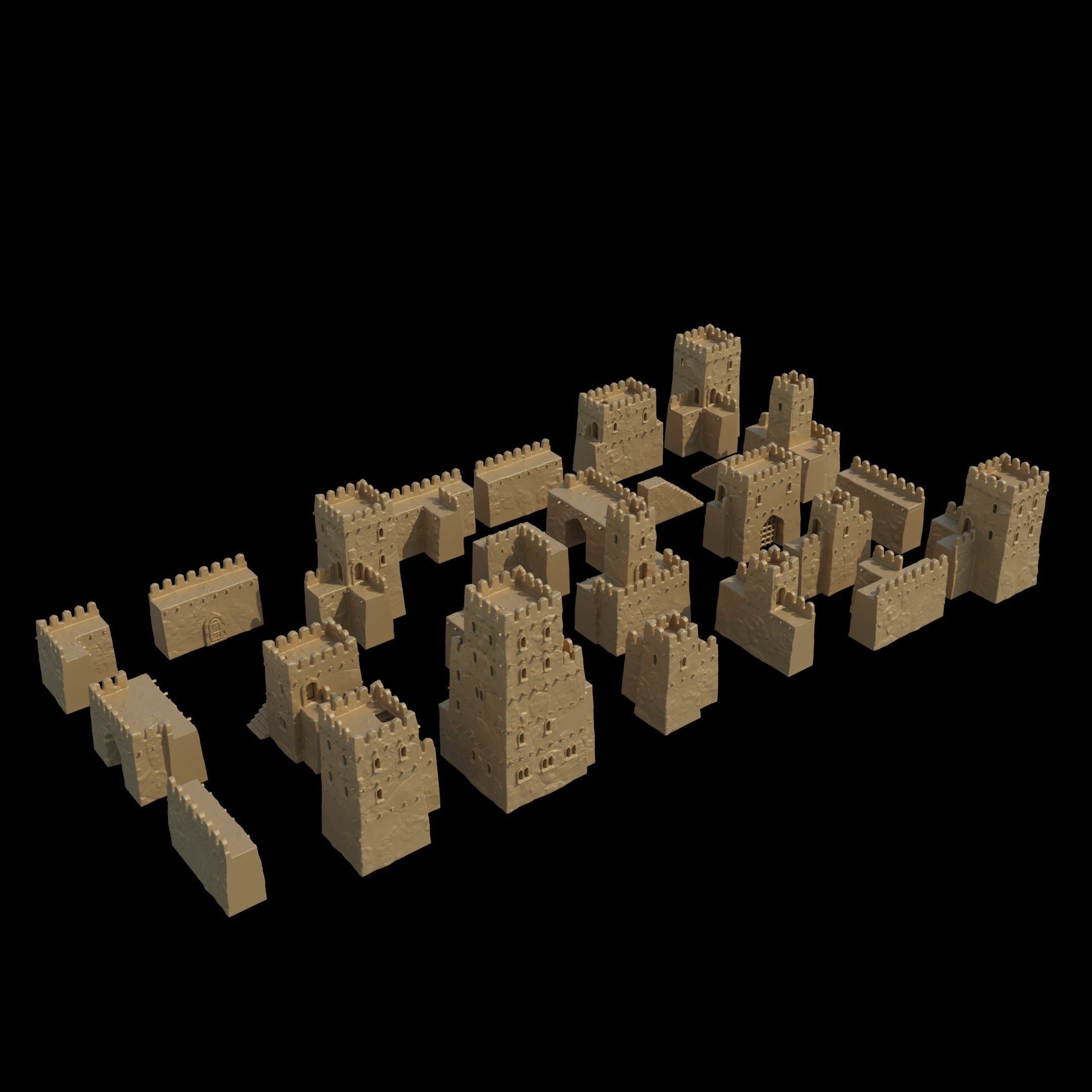 Modular Desert Castle Tabletop Terrain 28 MM 3D model 3D printable ...