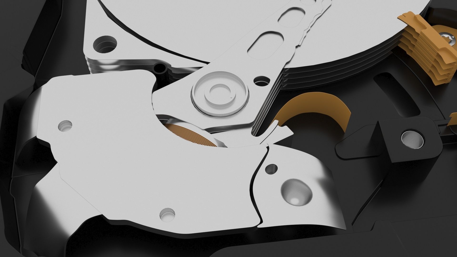 Opened Hard Disk Drive 3D model | CGTrader