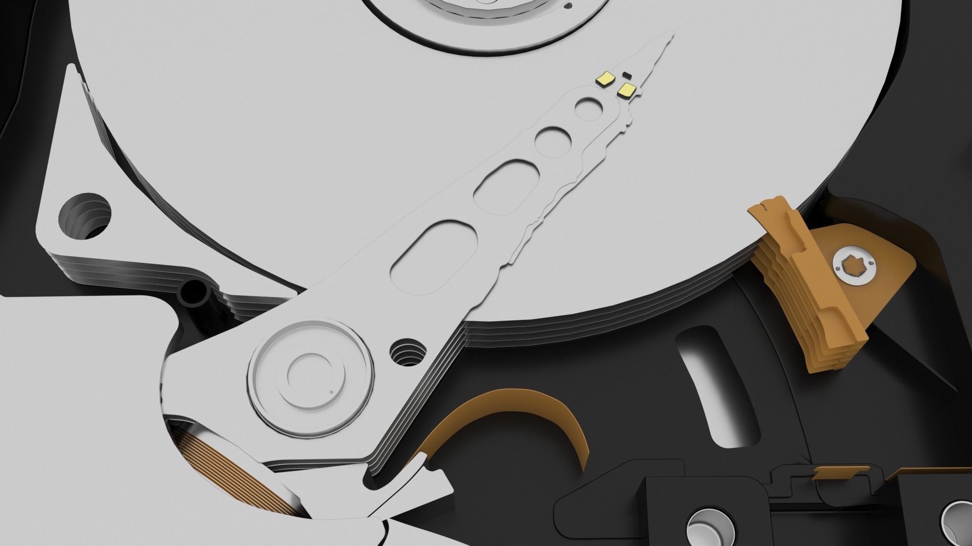 Opened Hard Disk Drive 3D model | CGTrader