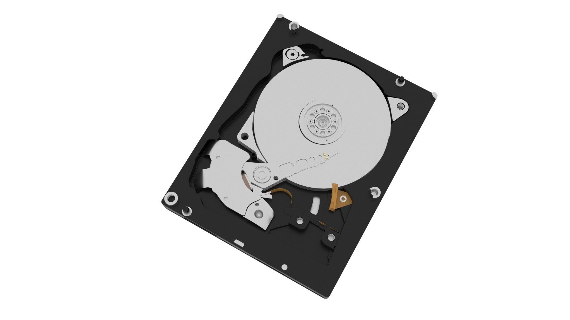 Opened Hard Disk Drive 3D model | CGTrader
