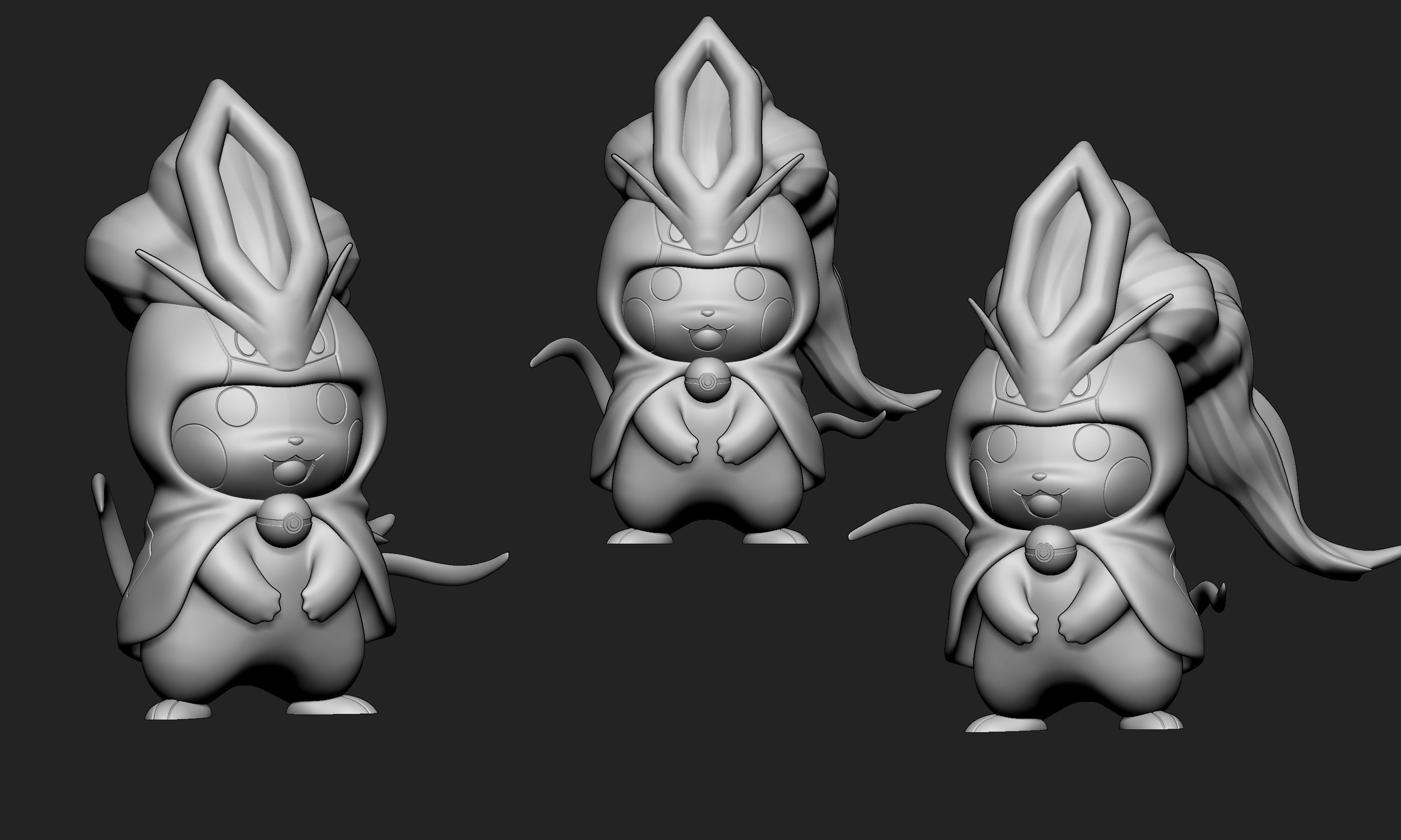 Pokemon - Pikachu Suicune Cosplay free 3D model 3D printable | CGTrader