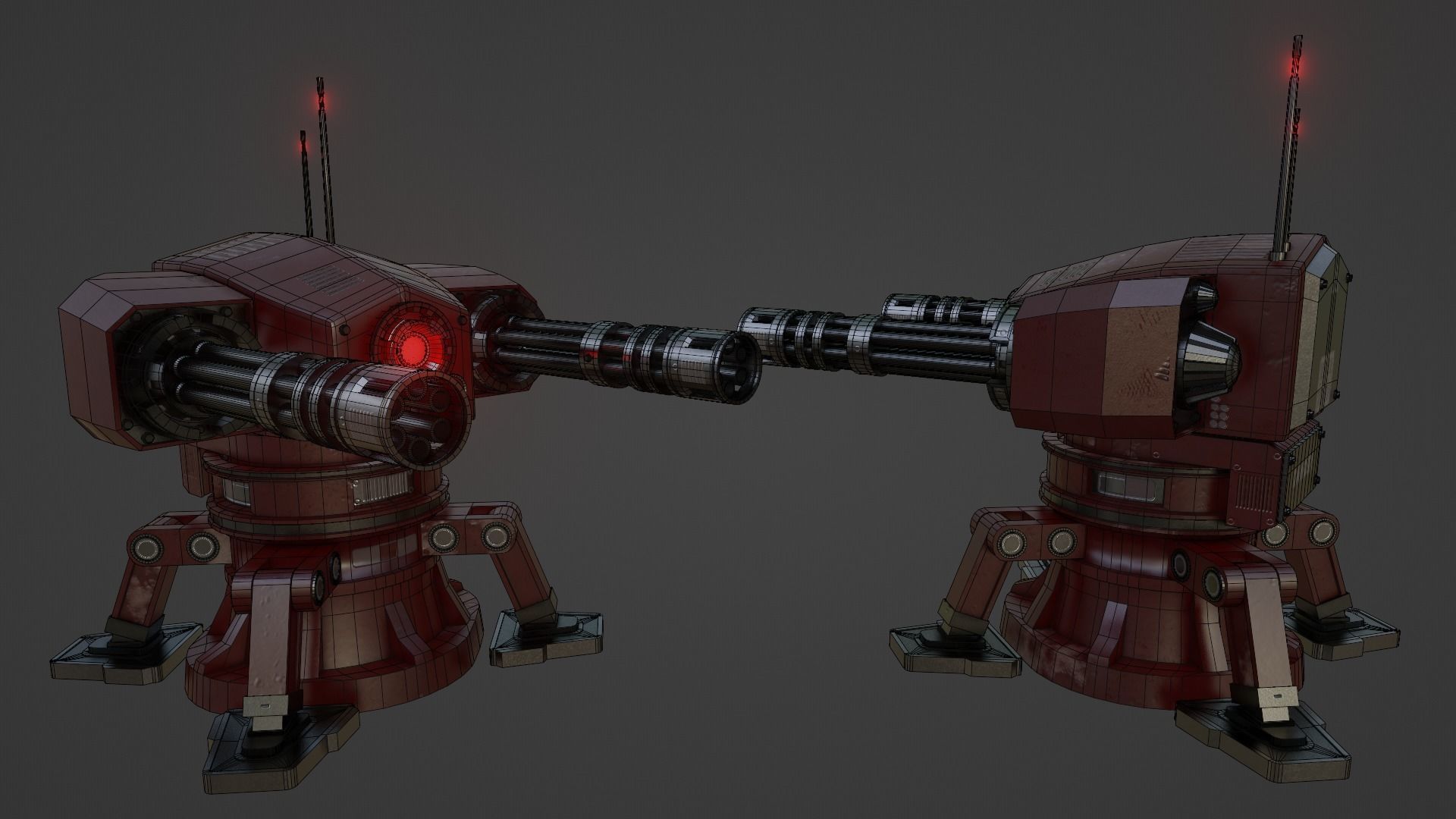 3D model Sci-Fi Turret Gun VR / AR / low-poly | CGTrader