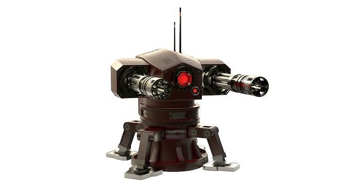 3D model Sci-Fi Turret Gun VR / AR / low-poly | CGTrader