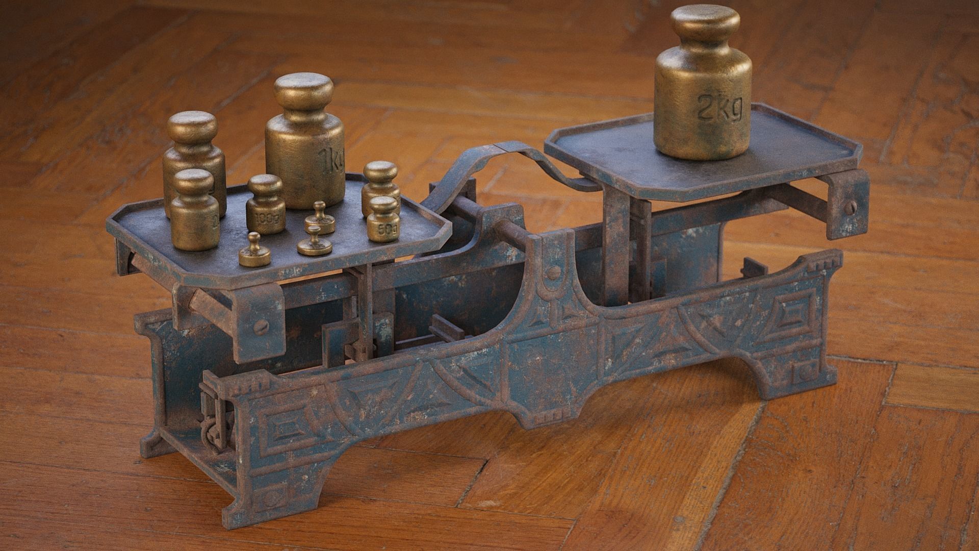 3D model Rigged Balance Scale and Weights PBR VR / AR / low-poly | CGTrader