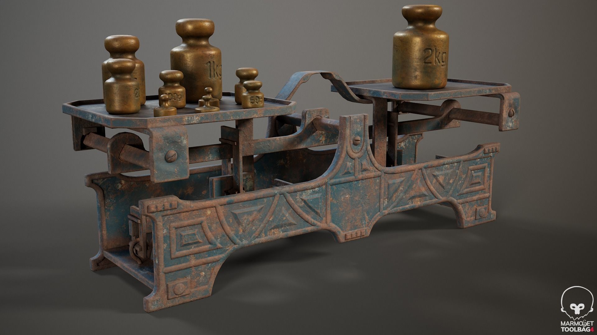 3D model Rigged Balance Scale and Weights PBR VR / AR / low-poly | CGTrader