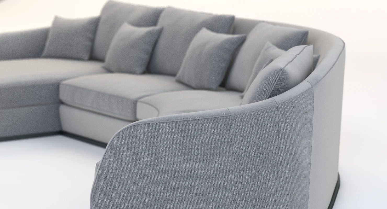 Flexform Alfred Divano Lineare Curved 3D model | CGTrader