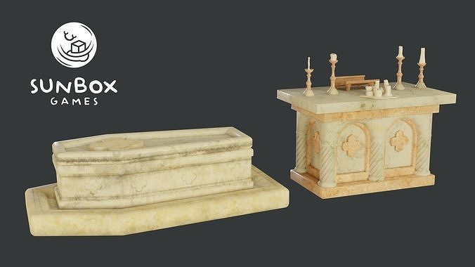 3D model Renaissance Altar Sarcophagus Candles VR / AR / low-poly ...