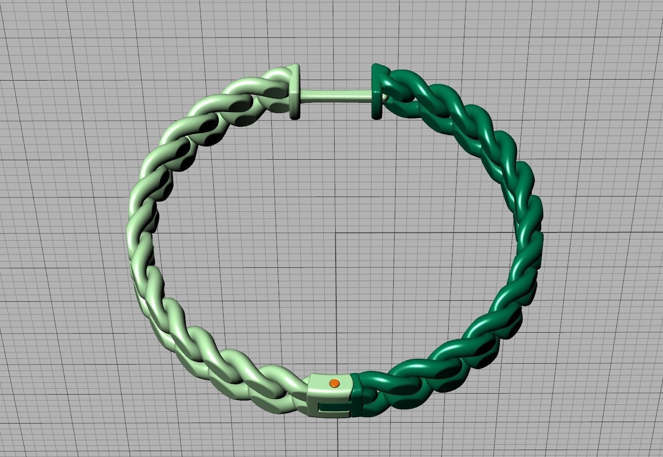 Hoop Cuban Earrings 35mm Own design 3dmodel 3D model 3D printable ...