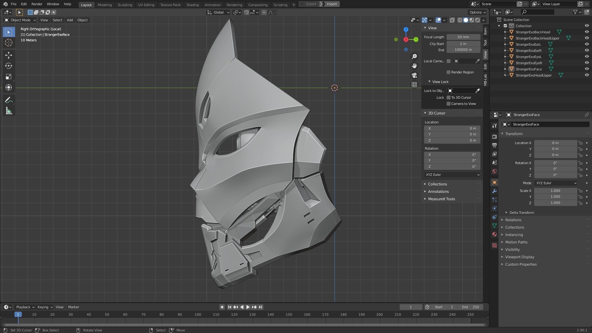 Exo-Stranger Full Armor and Rifle for Cosplay 3D Model Collection ...