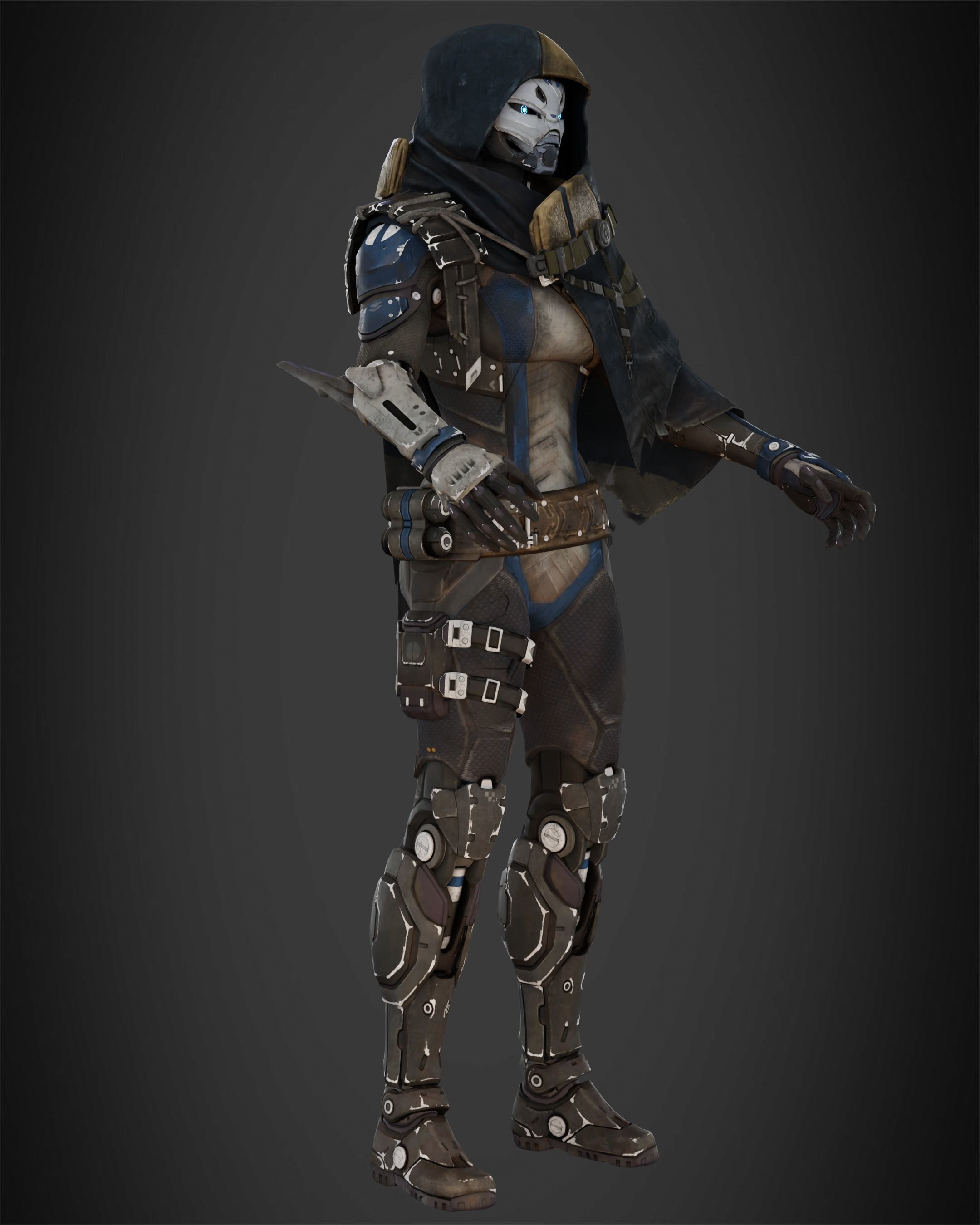 Exo-Stranger Full Armor and Rifle for Cosplay 3D Model Collection ...