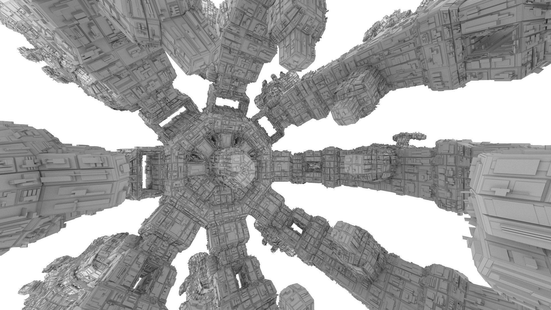 Sci-Fi Outer Space Base Center 3D model | CGTrader