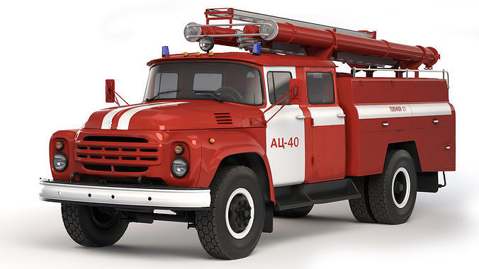 ZiL 130 AC-40 fire truck 1978 3D model | CGTrader