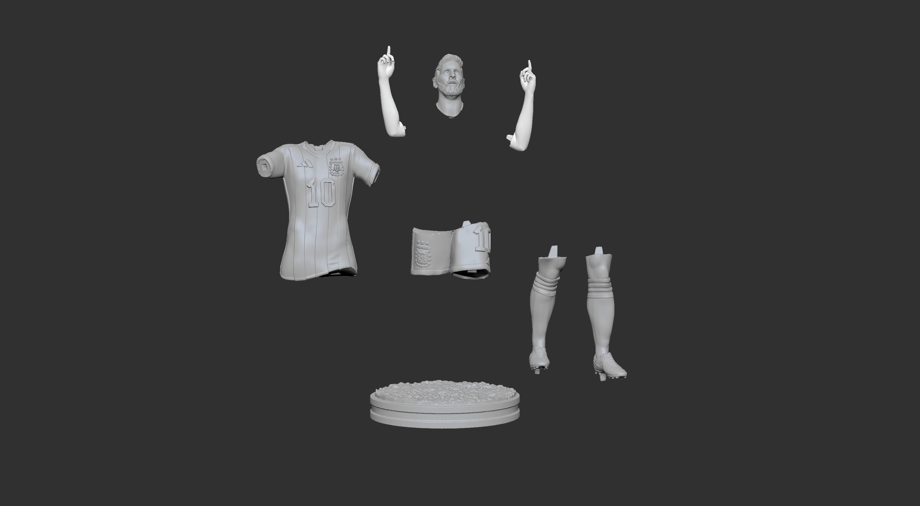 Lionel Messi figure for 3D Print Qatar 2022 3D model 3D printable ...