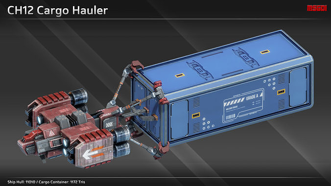 3D model Spaceship CH12 Cargo Hauler VR / AR / low-poly | CGTrader