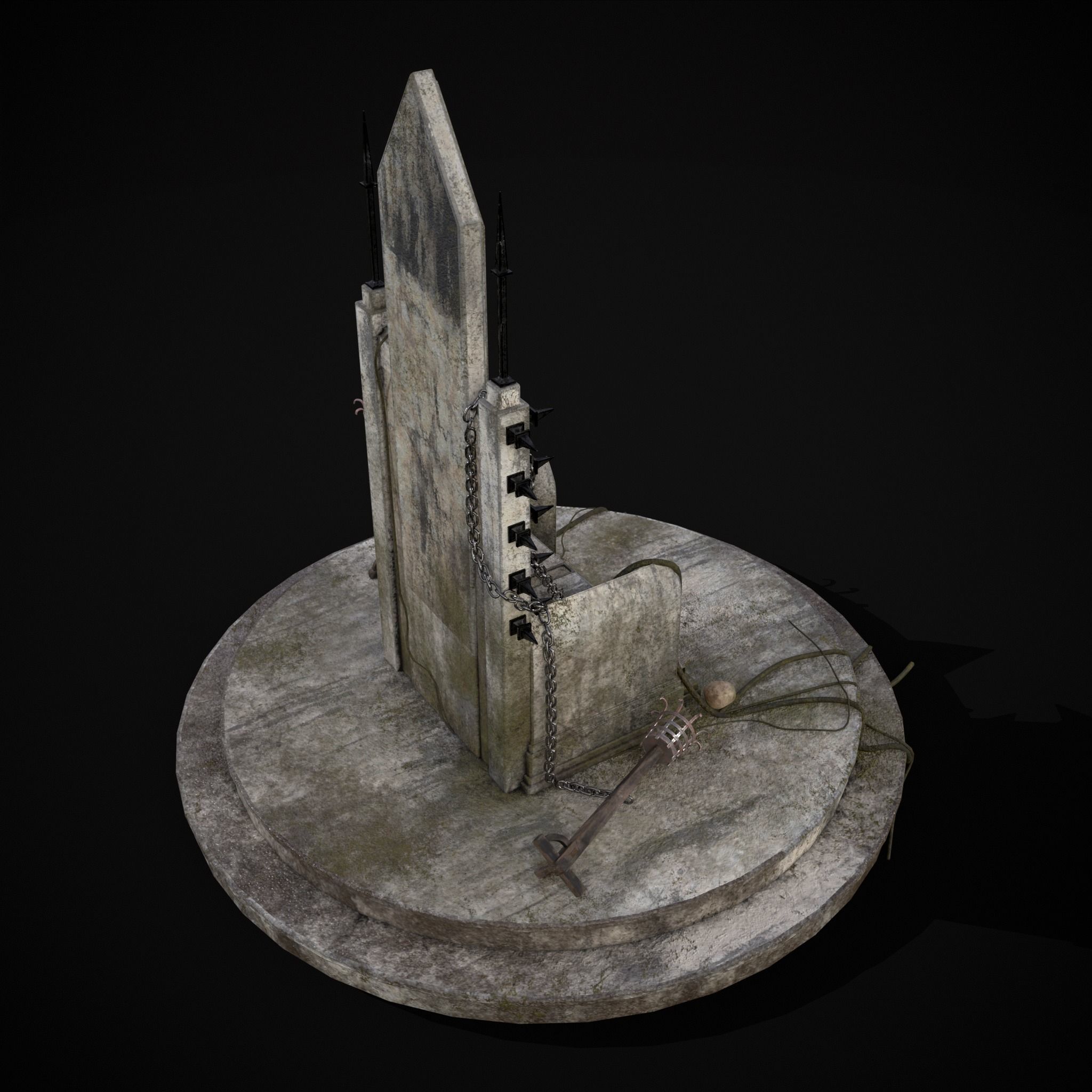 3D model Gothic Crypt Stone Throne VR / AR / low-poly | CGTrader