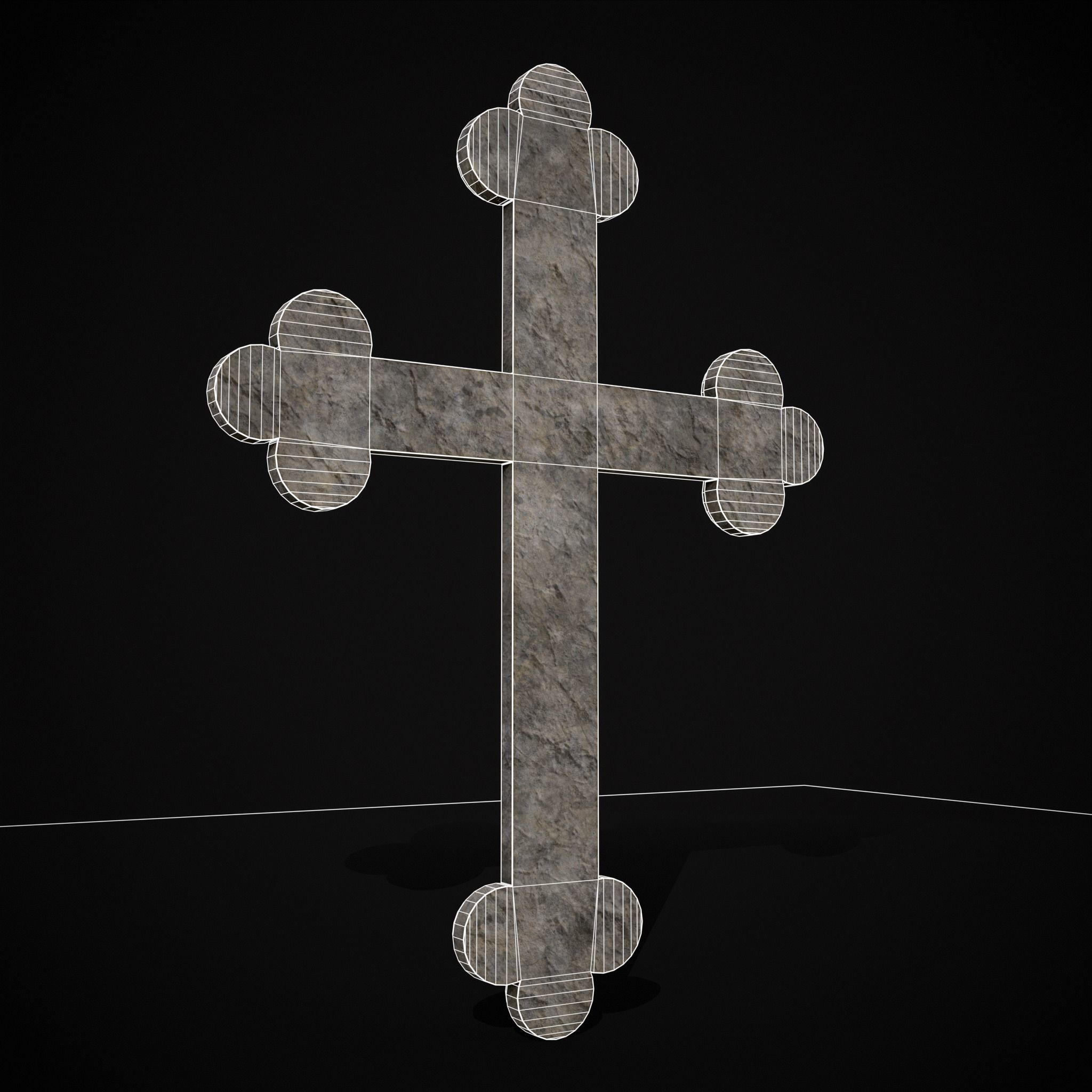 3D model Medieval Stone Wall Cross VR / AR / low-poly | CGTrader