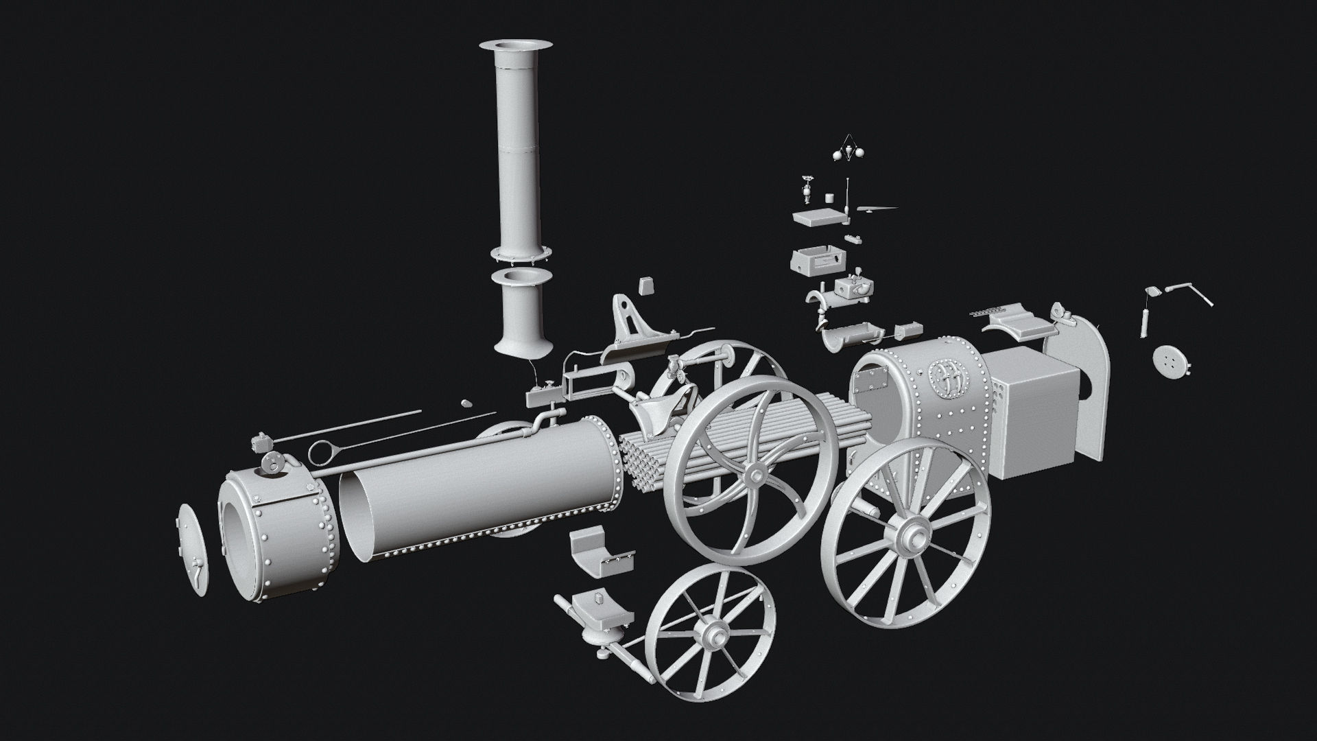 Original Steam Engine Traction Engine 3D model | CGTrader