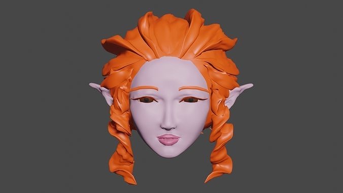 Female Elfin Head 3D model | CGTrader