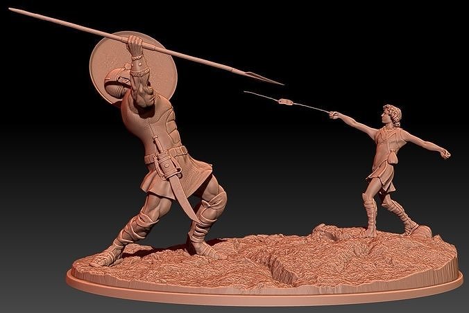 David and Goliath - splited 3D model 3D printable | CGTrader