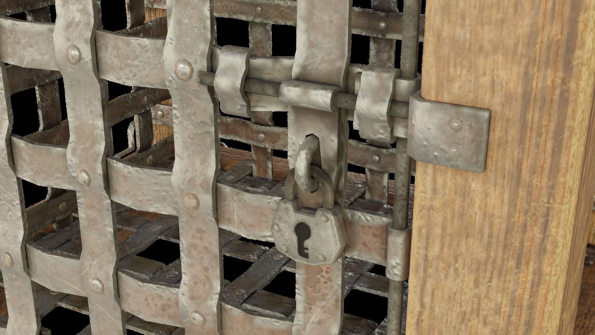 3D model Large Iron Cage With Lock VR / AR / low-poly | CGTrader