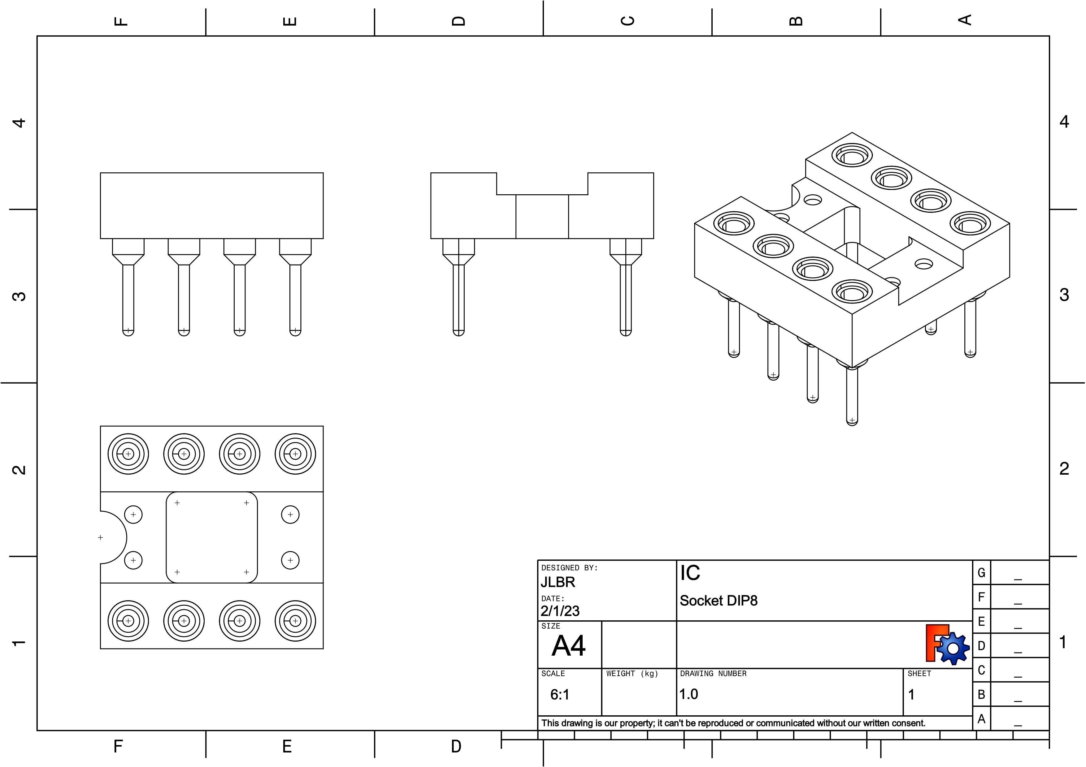 Socket DIP8 3D model | CGTrader
