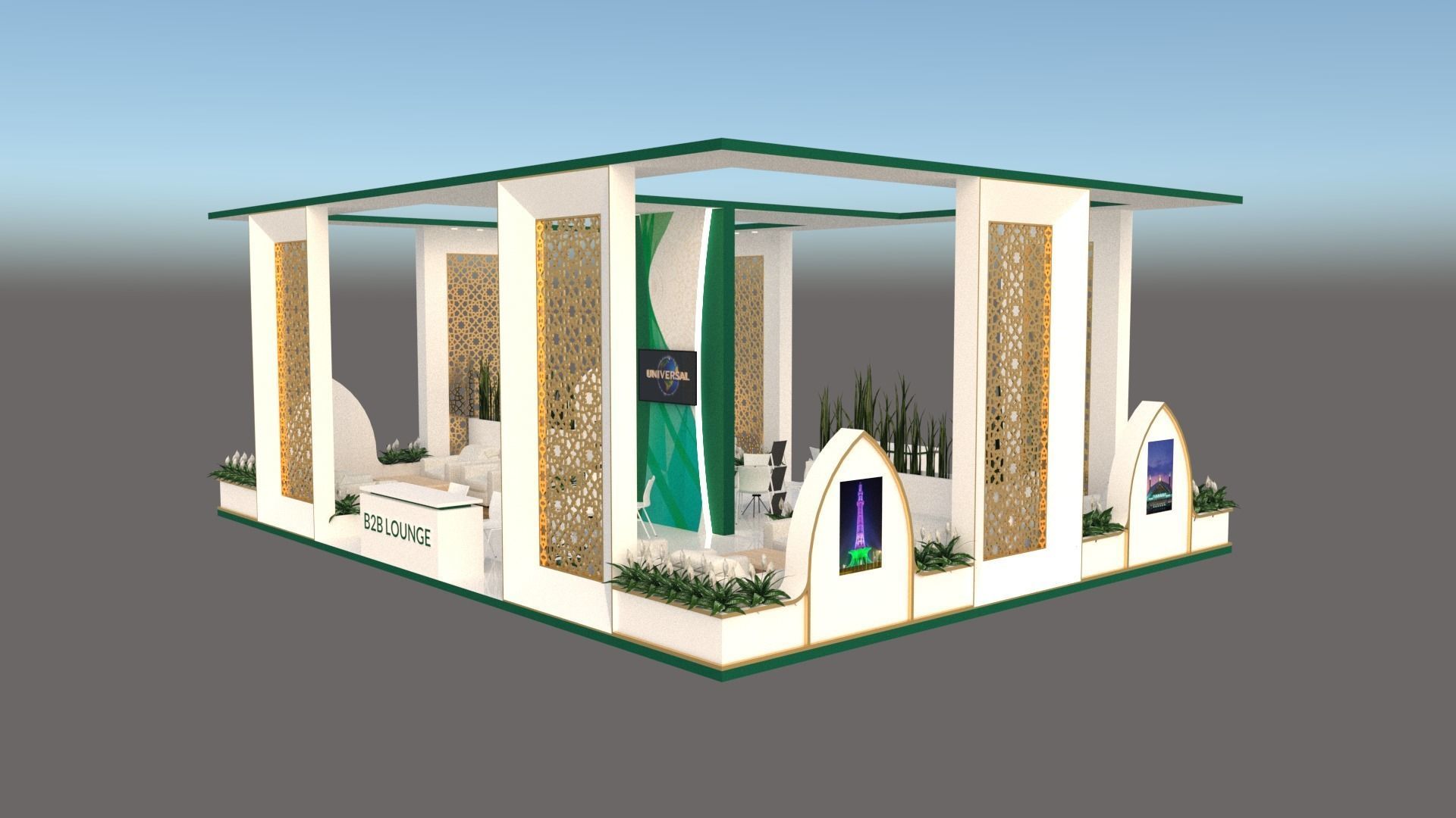 3D model Arabic Exhibition Booth Design VR / AR / low-poly | CGTrader
