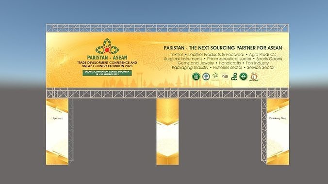 3D model Exhibition Entrance Gate Design VR / AR / low-poly | CGTrader