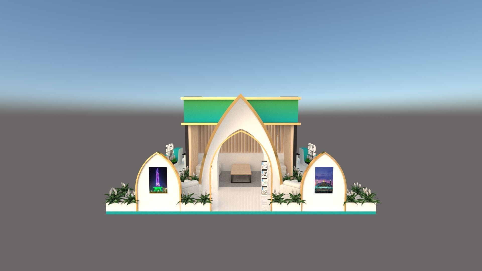 3D model Arabic Exhibition Booth Design VR / AR / low-poly | CGTrader