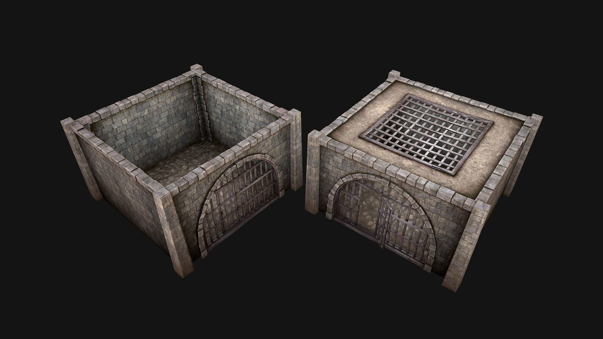 3D model Medieval Dungeon Prison Set VR / AR / low-poly | CGTrader