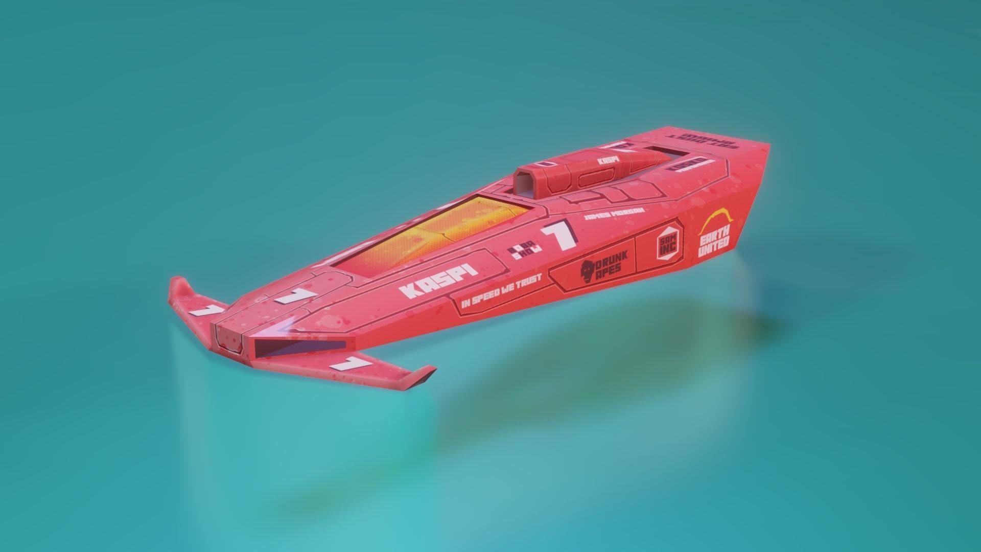 3D model Low Poly Stylized Sci-Fi Racing Hover Car VR / AR / low-poly | CGTrader