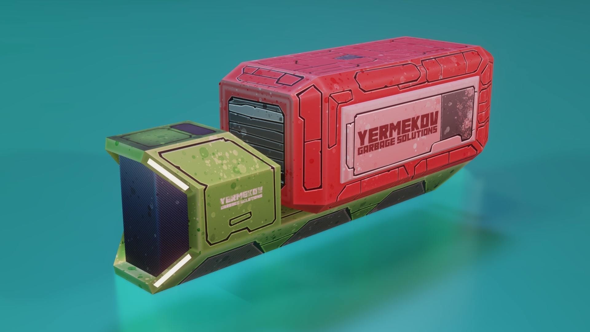 Low Poly Stylized Sci-Fi Hover Truck free VR / AR / low-poly 3D model ...