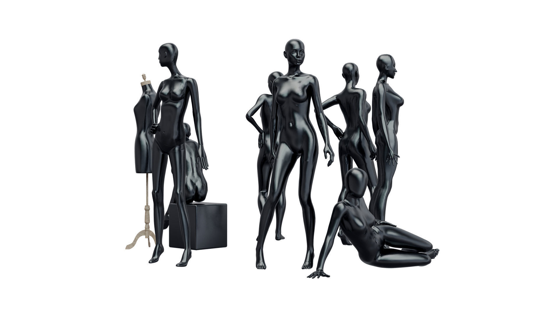 Store Female Manequins 3D model | CGTrader