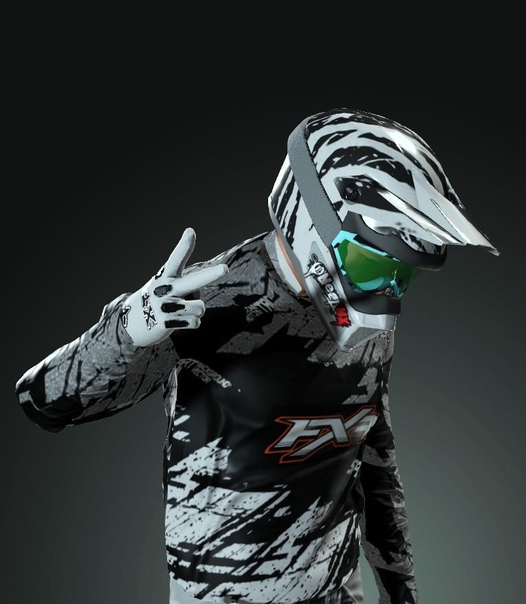 Biker motocross 3D model animated rigged | CGTrader