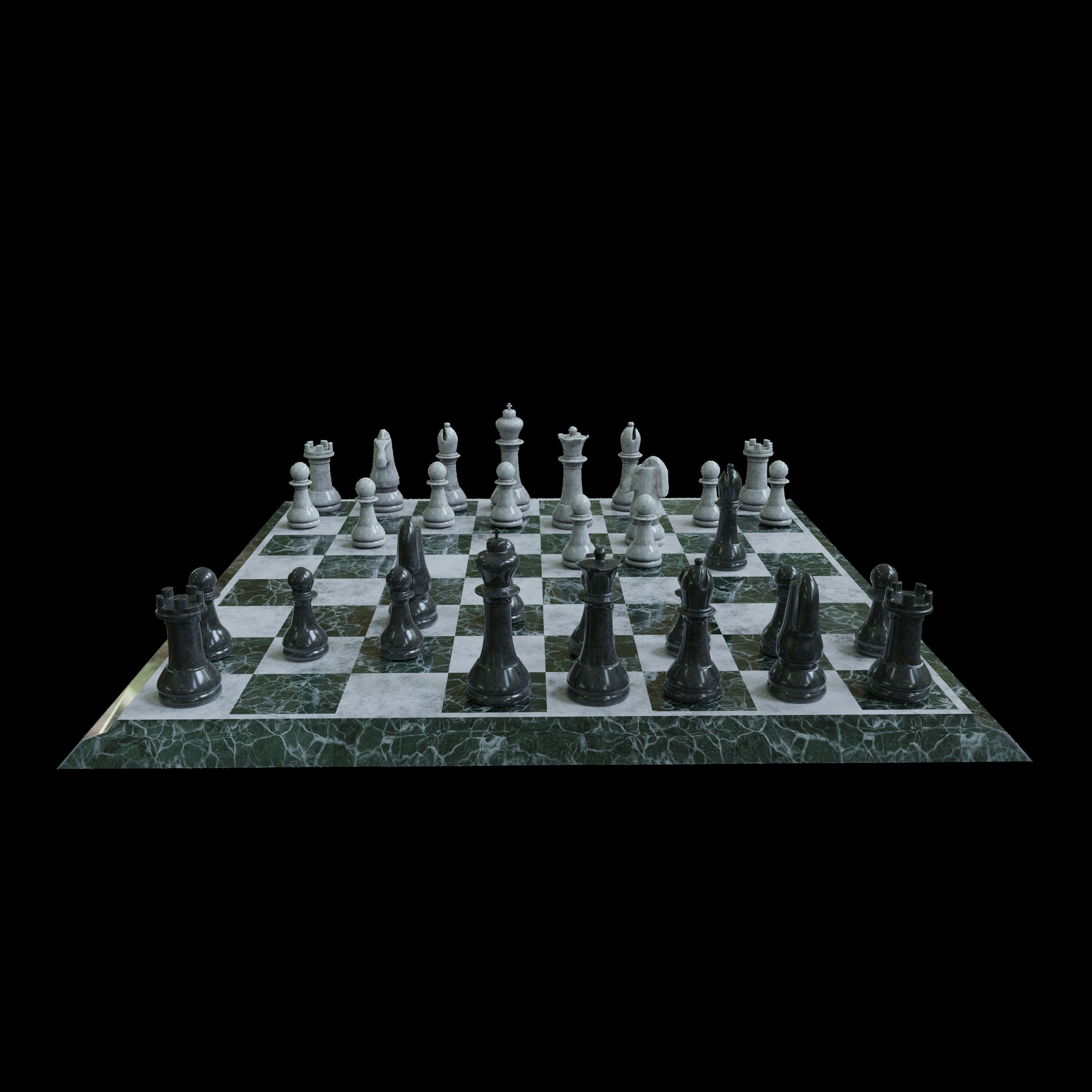 3D model 3D Chess Board and Individual Pieces VR / AR / low-poly | CGTrader