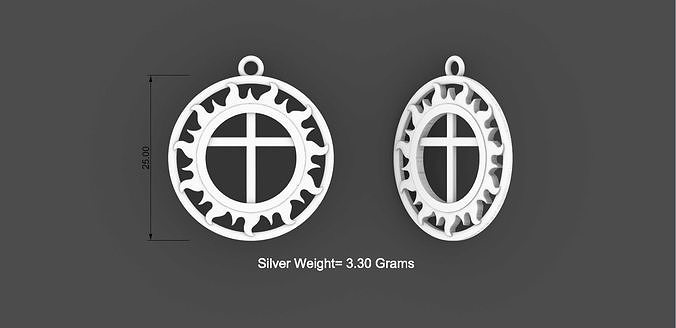 Sun Cross Pendant Design 3D model 3D printable | CGTrader