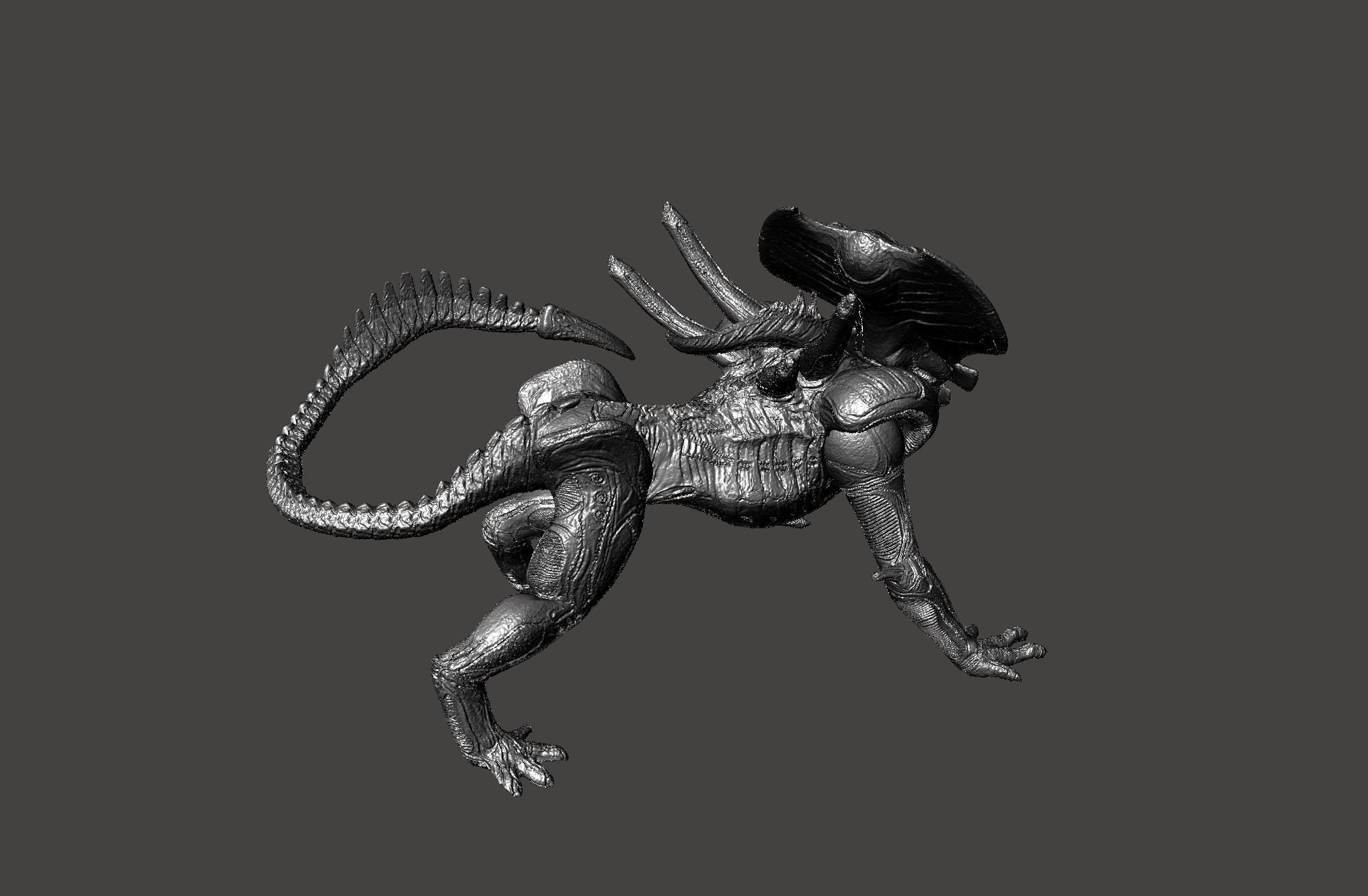 Alien Xenomorph Crusher Aliens Colonial Marines Hi-Poly STL mesh 3D ...